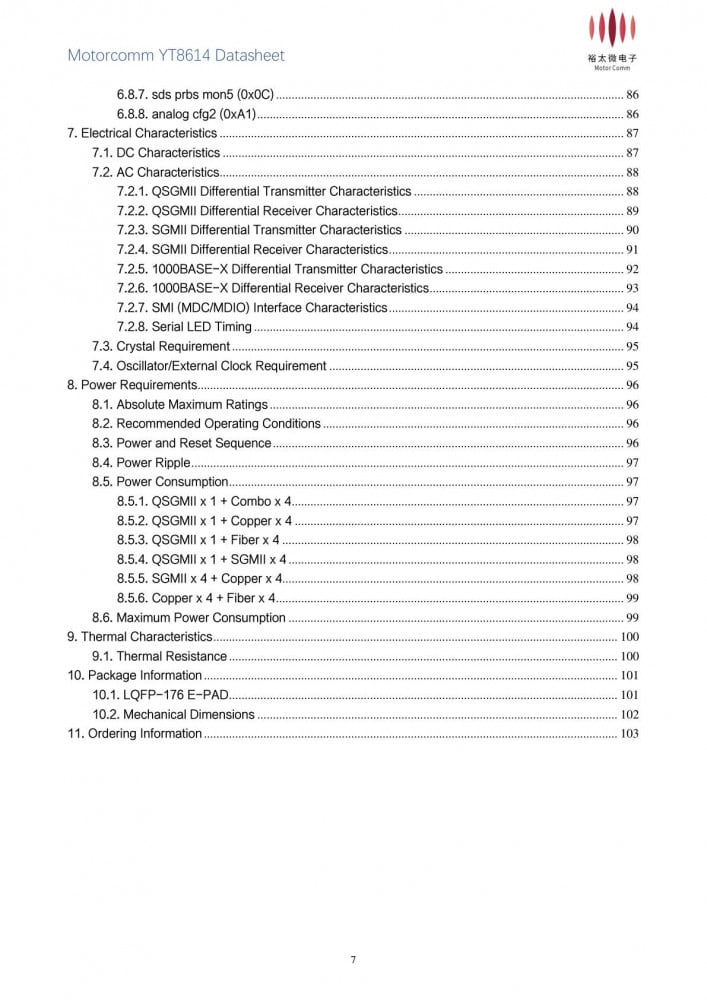 YT8614H datasheet page 8