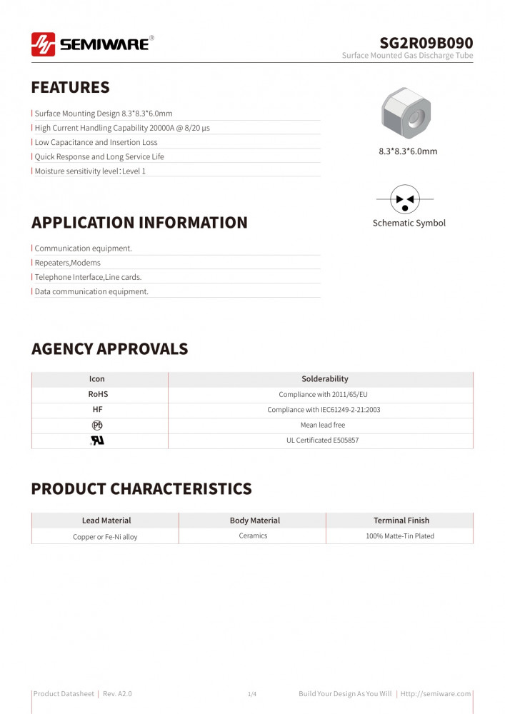 SG2R09B090 datasheet page 1