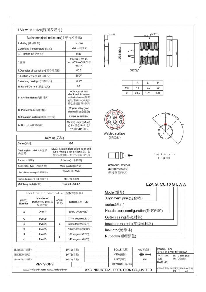LZAG. M010.GLAA technical drawing page 1