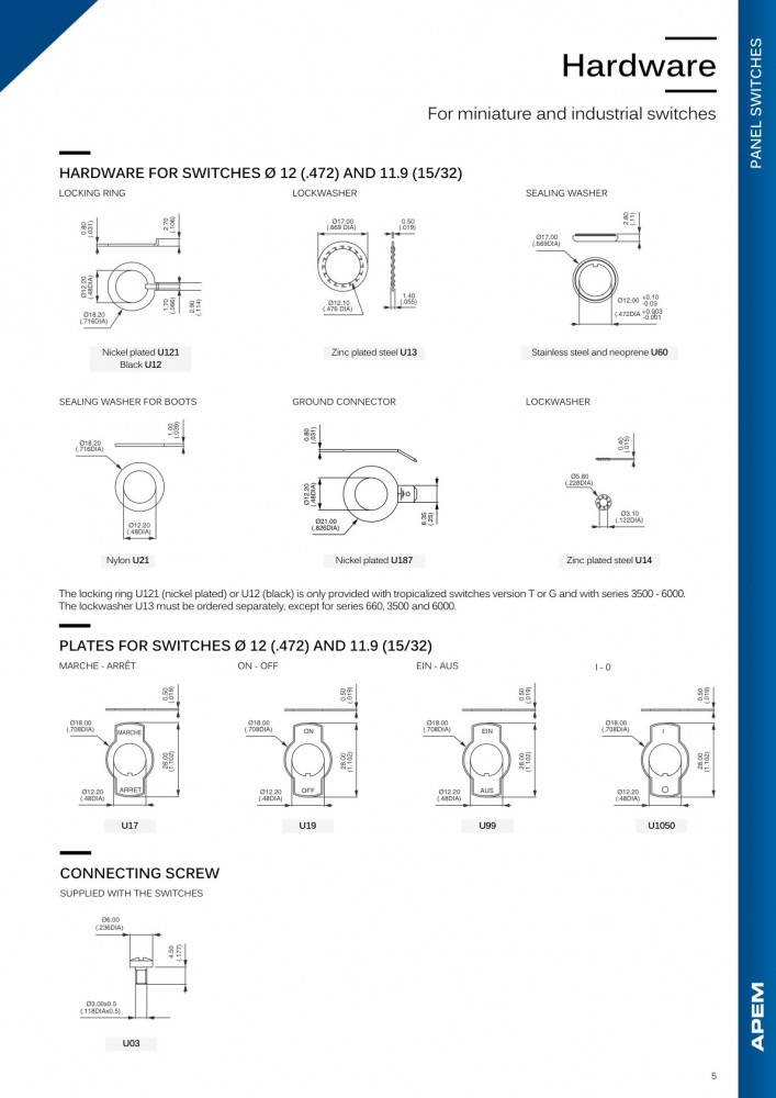 APEM hardware catalogue page 5