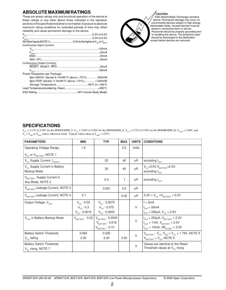 SP802RCN-L datasheet page 2