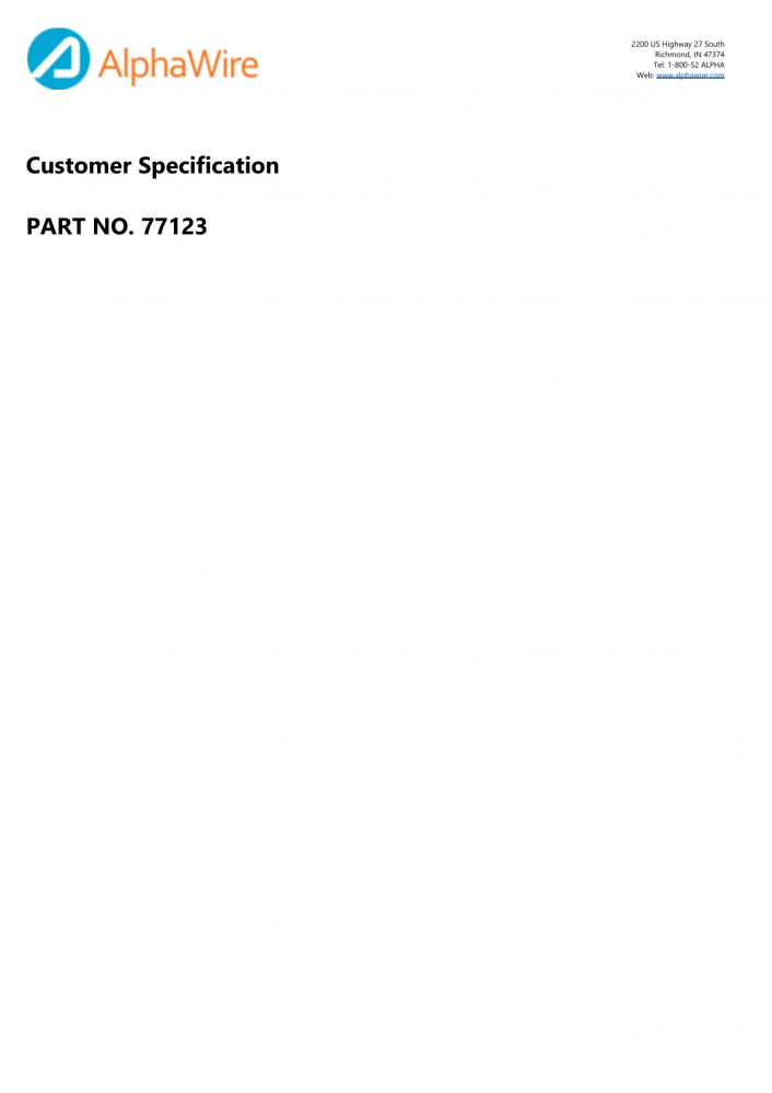 Alpha Wire 77123 document page 1