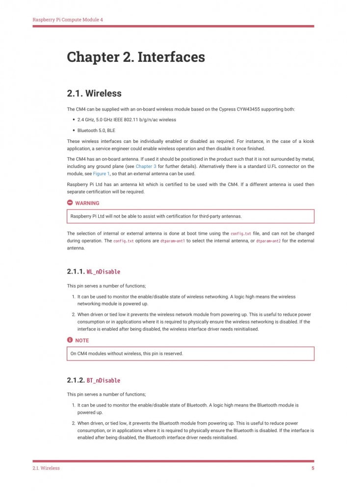 Raspberry Pi Compute Module 4 documentation page 6