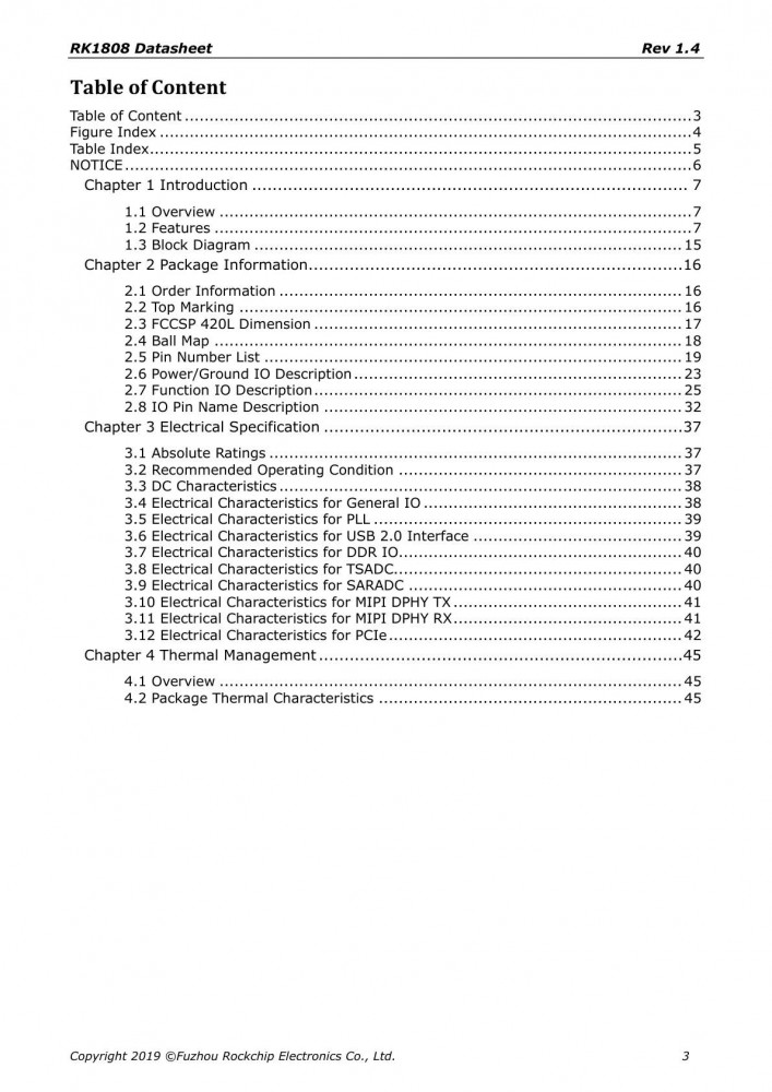 RK1808 datasheet page 3