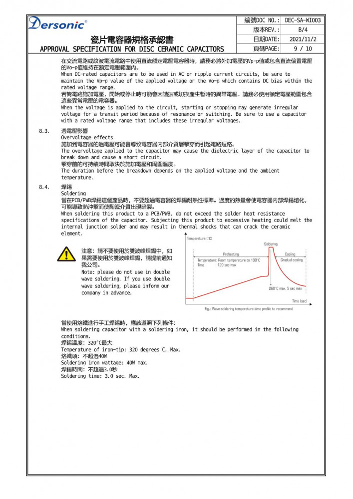 Dersonic approval specification page 10