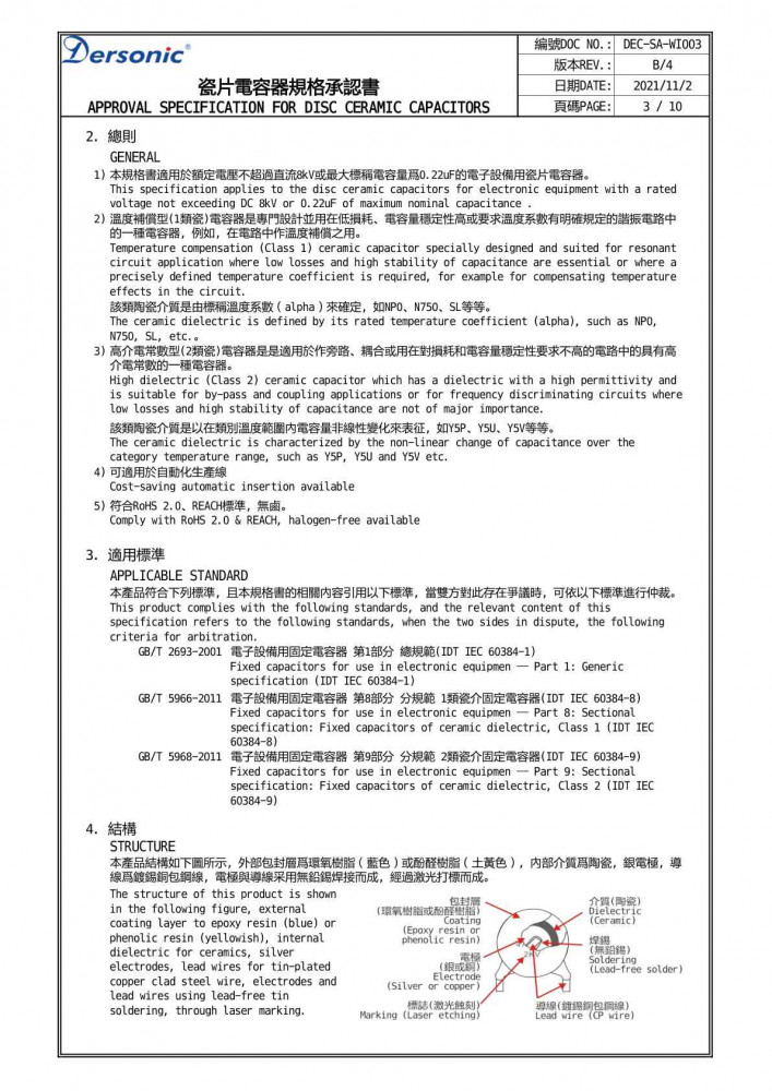 Dersonic approval specification page 4
