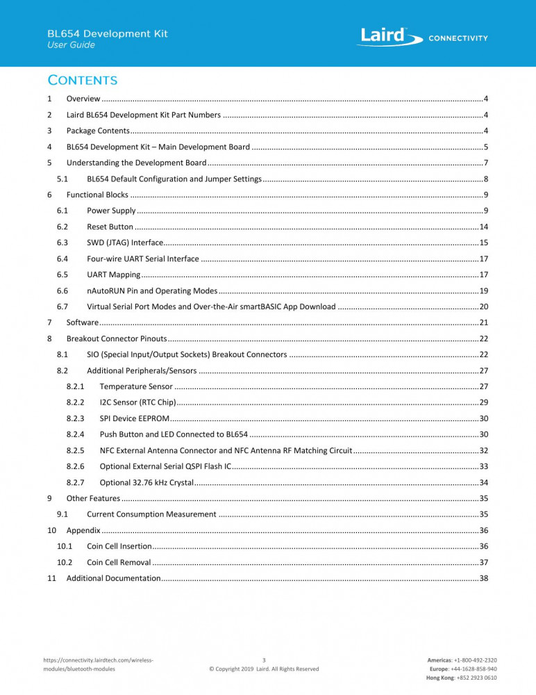 BL654 development kit document page 3