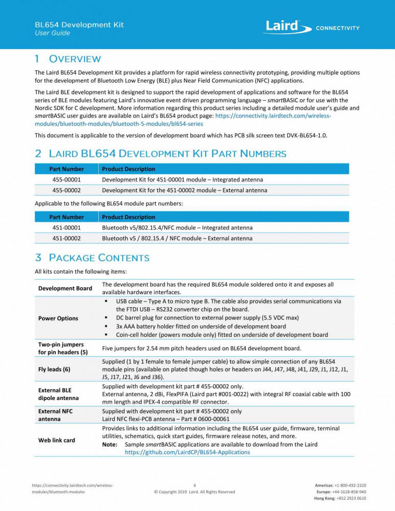 BL654 development kit document page 4
