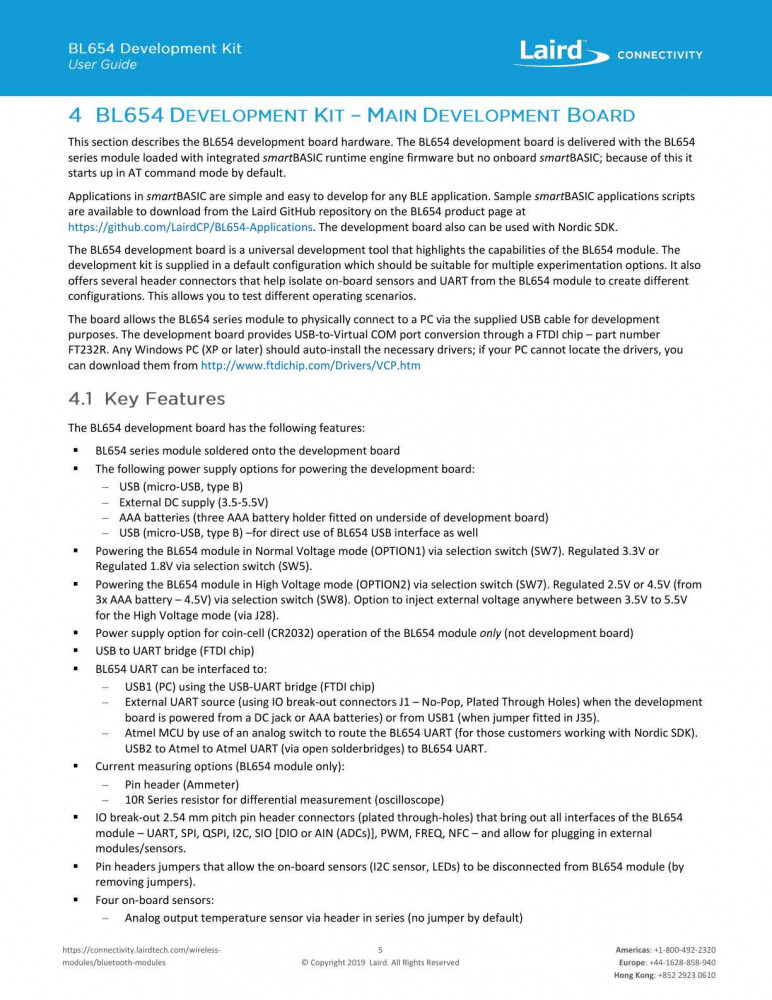 BL654 development kit document page 5