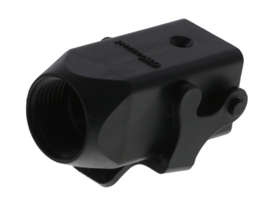 Heavy-Duty Standard (STD) Single Lever Surface Mount Housing, Die-cast Aluminum, with 1 Lever, with Auto Closing Cover, with Gasket, Size 16B «77x27», Pg21x2 Thread, High Construction, Grey