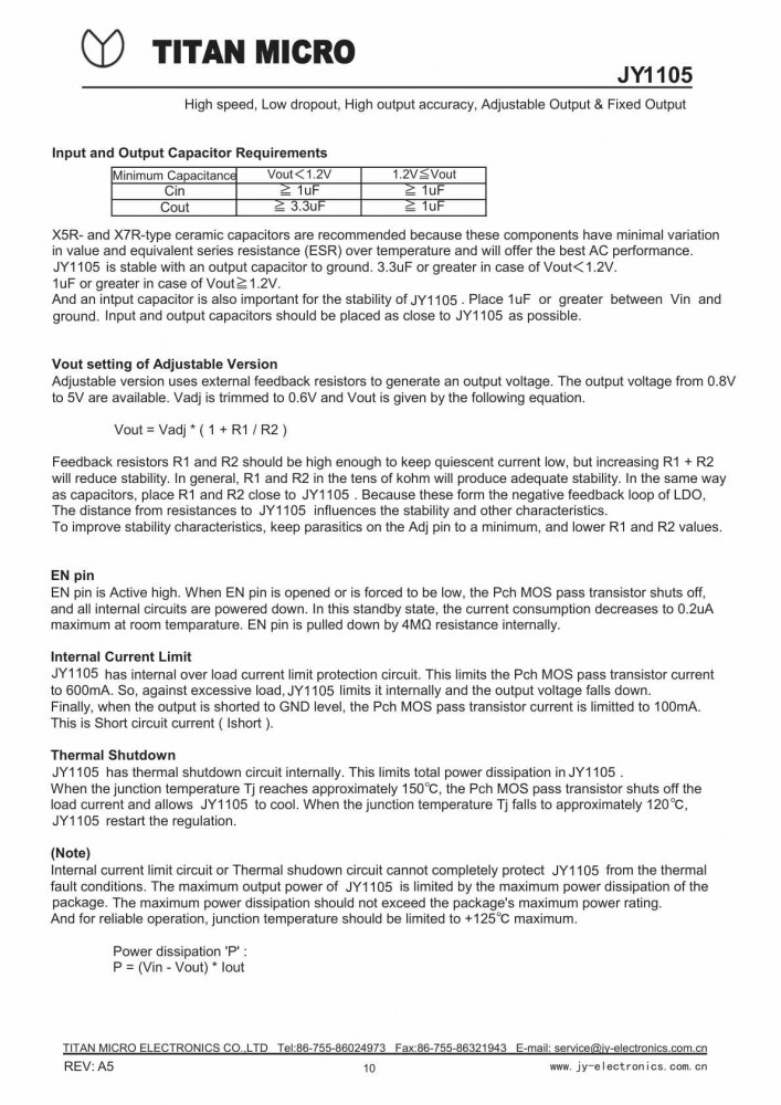 JY1105 datasheet page 10