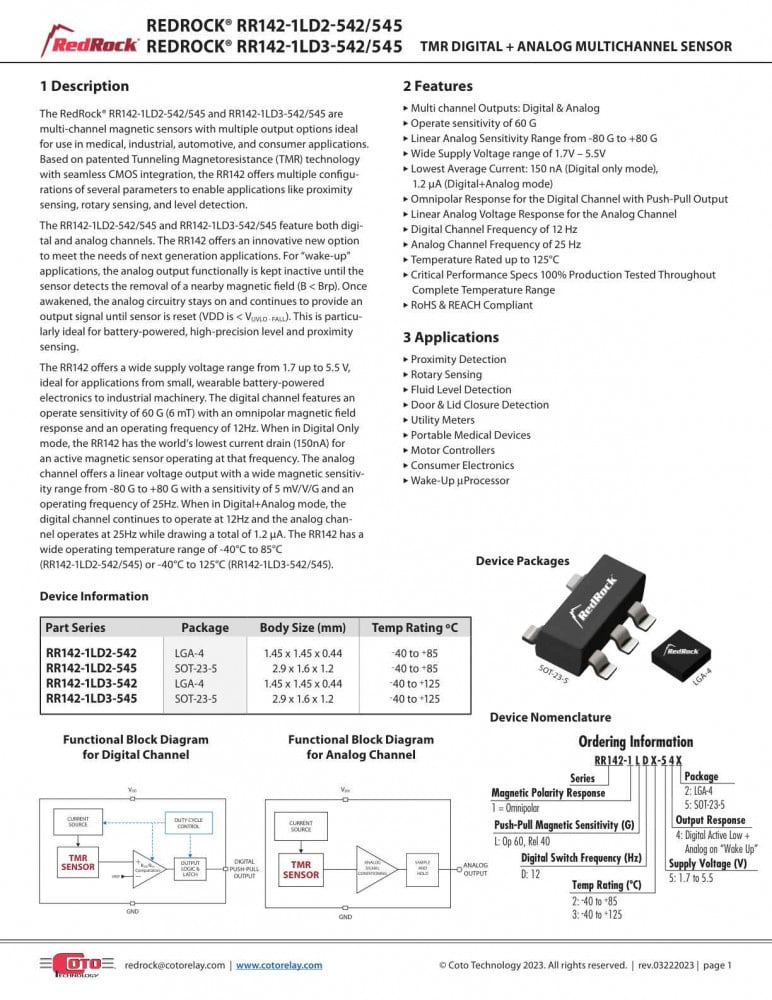 RR142 datasheet page 1