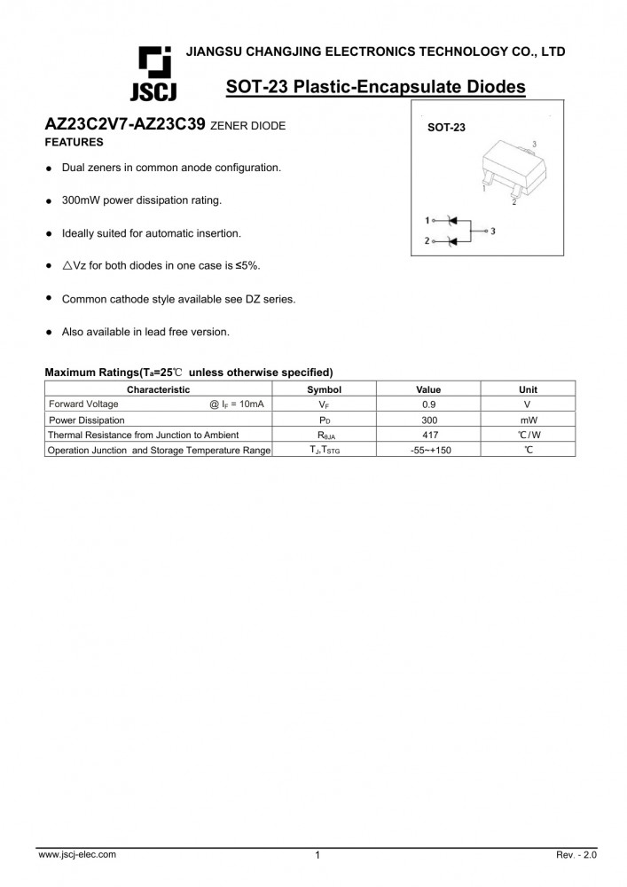 AZ23C5V1 datasheet page 1