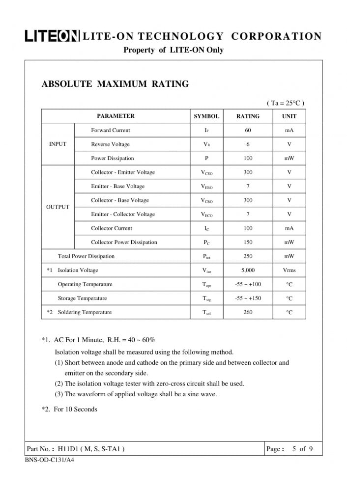 H11D1S datasheet page 5