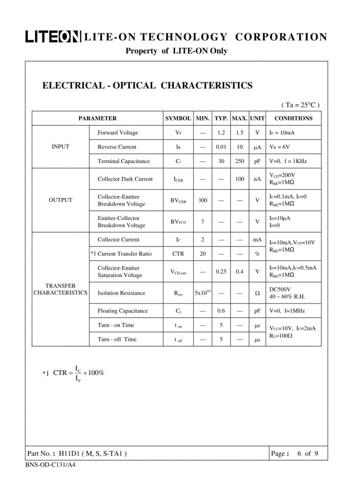 H11D1S datasheet page 6