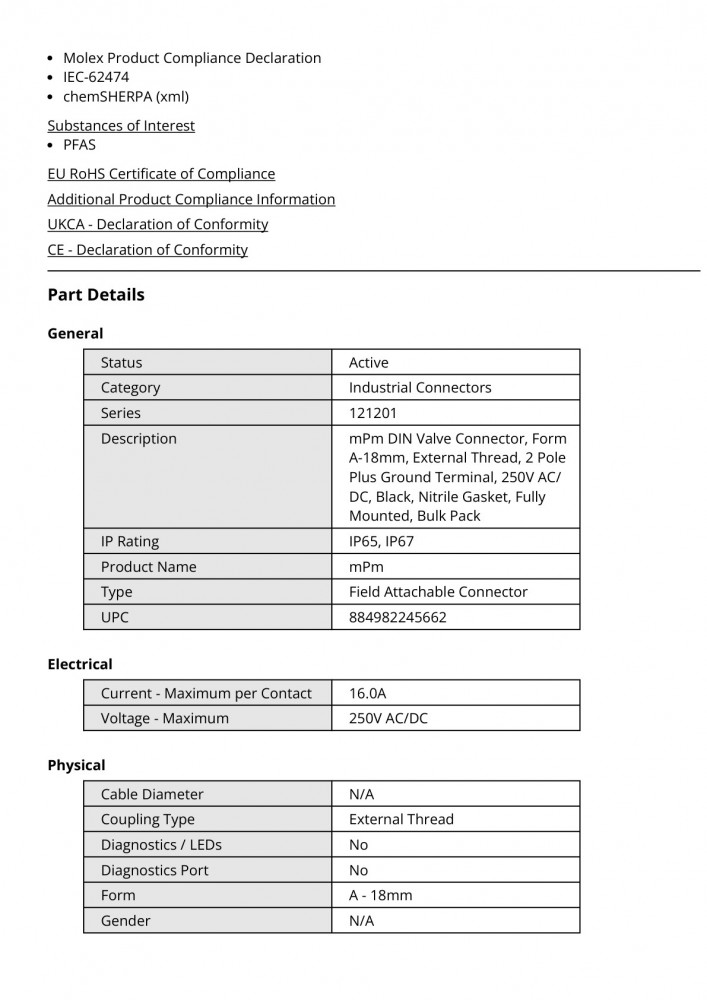 Molex Series 121201 and 121212 qualification report page 2