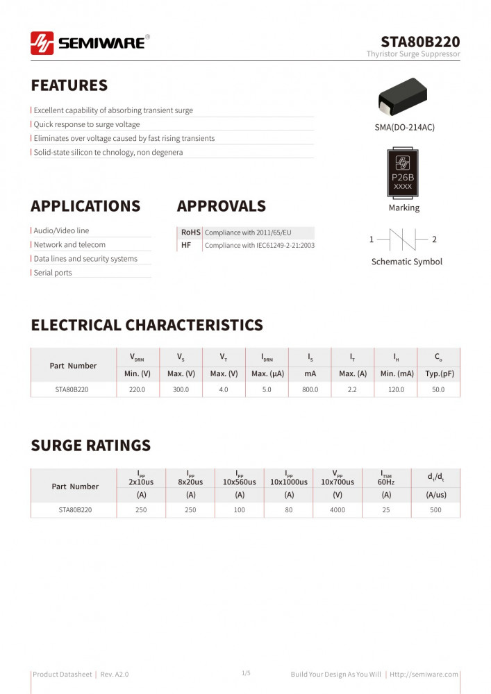STA80B220 datasheet page 1