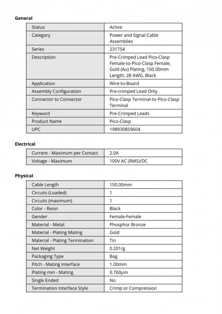 MOLEX 2317541212 document image, page 2