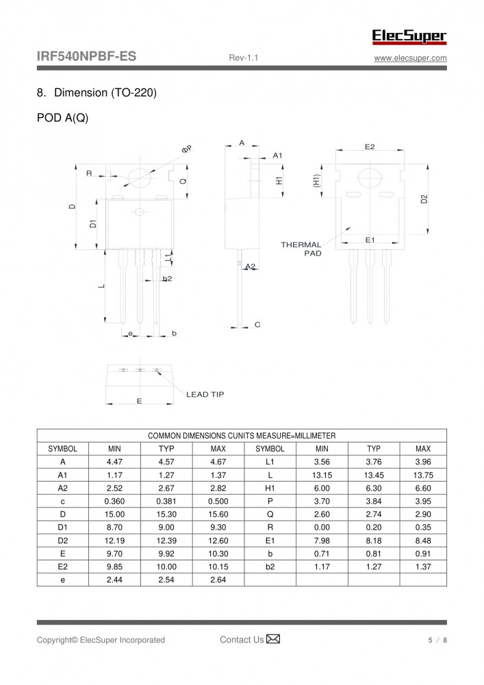 IRF540NPBF-ES datasheet page 5