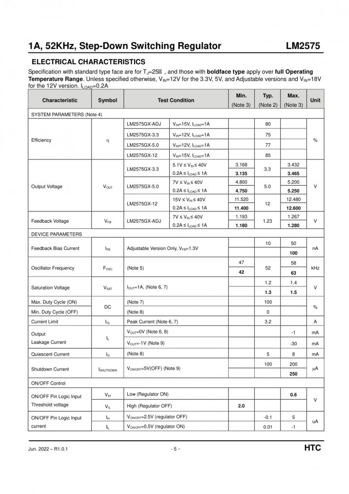 LM2575 datasheet page 5