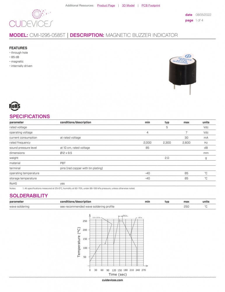 CMI-1295-0585T technical document page 1
