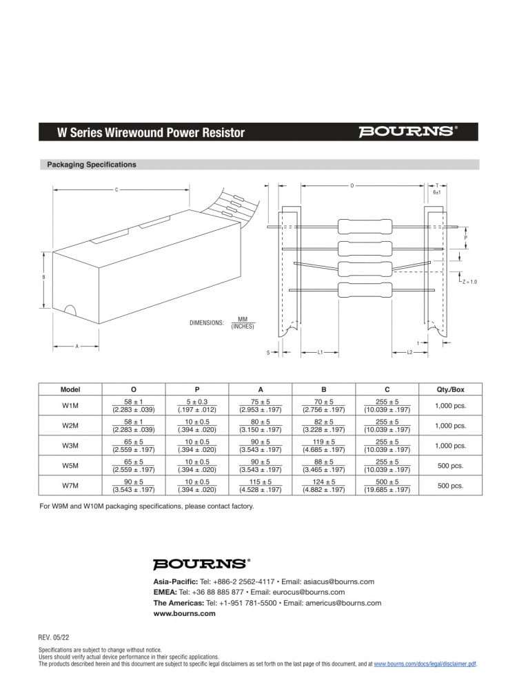 BOURNS W Series datasheet page 3