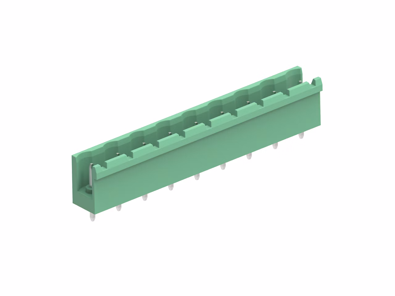 5.08mm Pitch Eurostyle Horizontal PC Board Plug, with Retention Ends, 10 Circuits