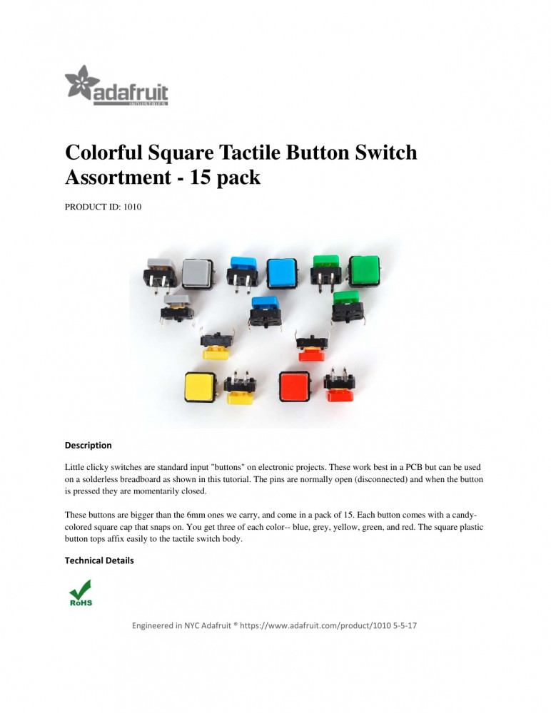 Product 1010 technical document image