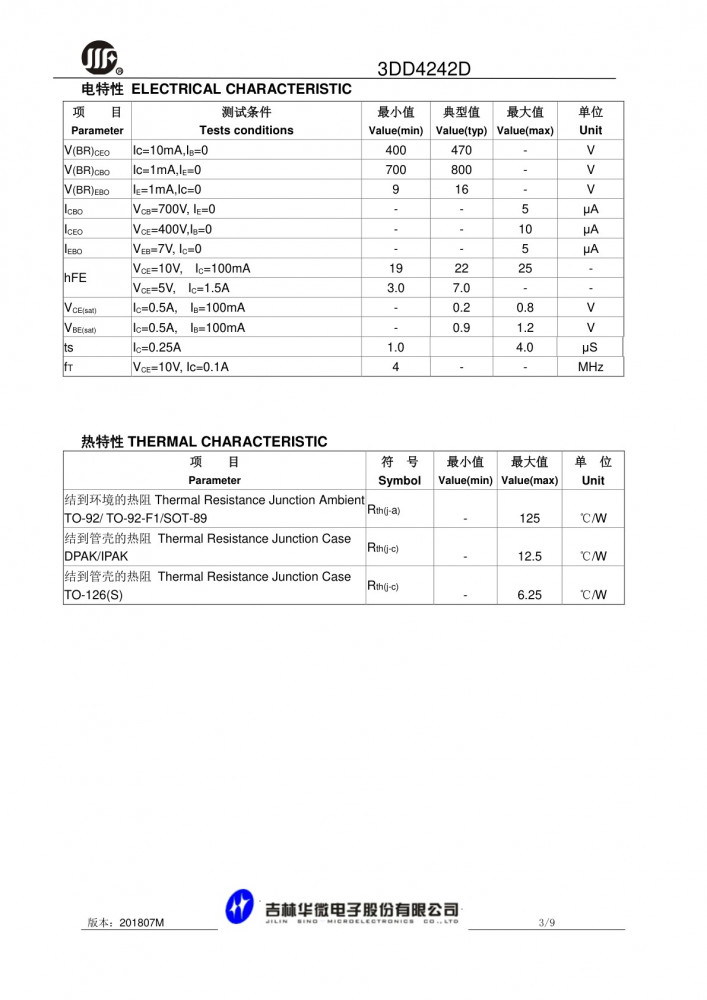 3DD4242D datasheet page 3