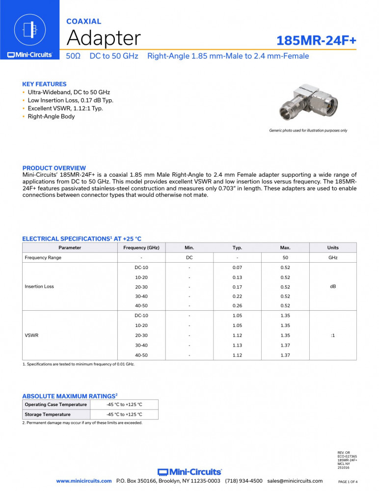 185MR-24F+ datasheet page 1