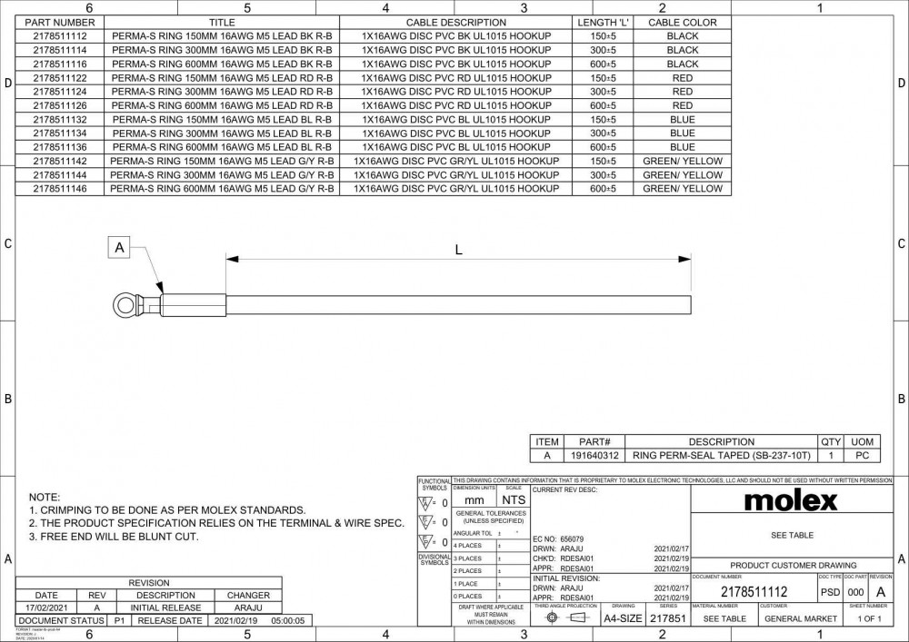 Product drawing image for the PERMA-S ring lead family
