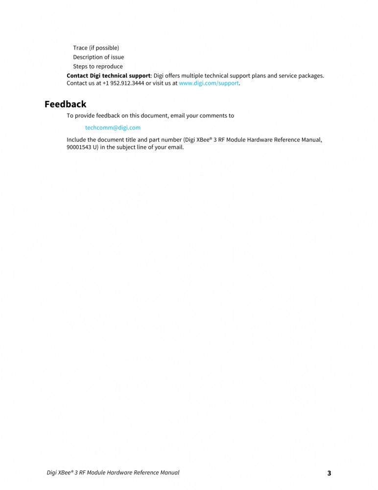 XBee 3 technical document page 3