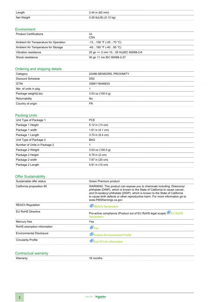 XS518BLNBL2 technical document page 2