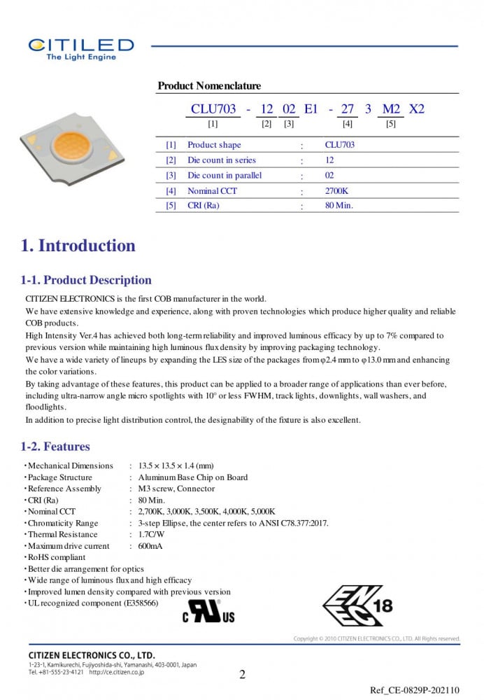 CLU703 datasheet page 2