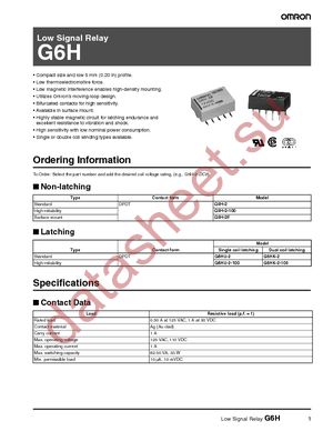 OMRON G6HK-2-DC3 Signal Relay for sale
