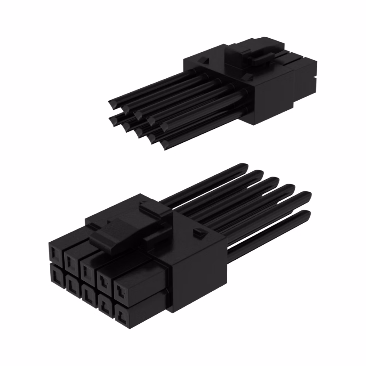 Mini-Fit Max-to-Mini-Fit Max Off-the-Shelf (OTS) Cable Assembly, Dual Row, Matte Tin (Sn) Plating, 10 Circuits, 600.00mm Length, Black for sale