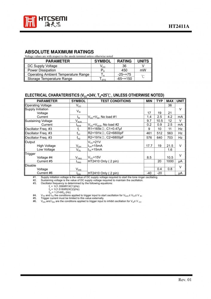 HT2411ARZ datasheet page 2