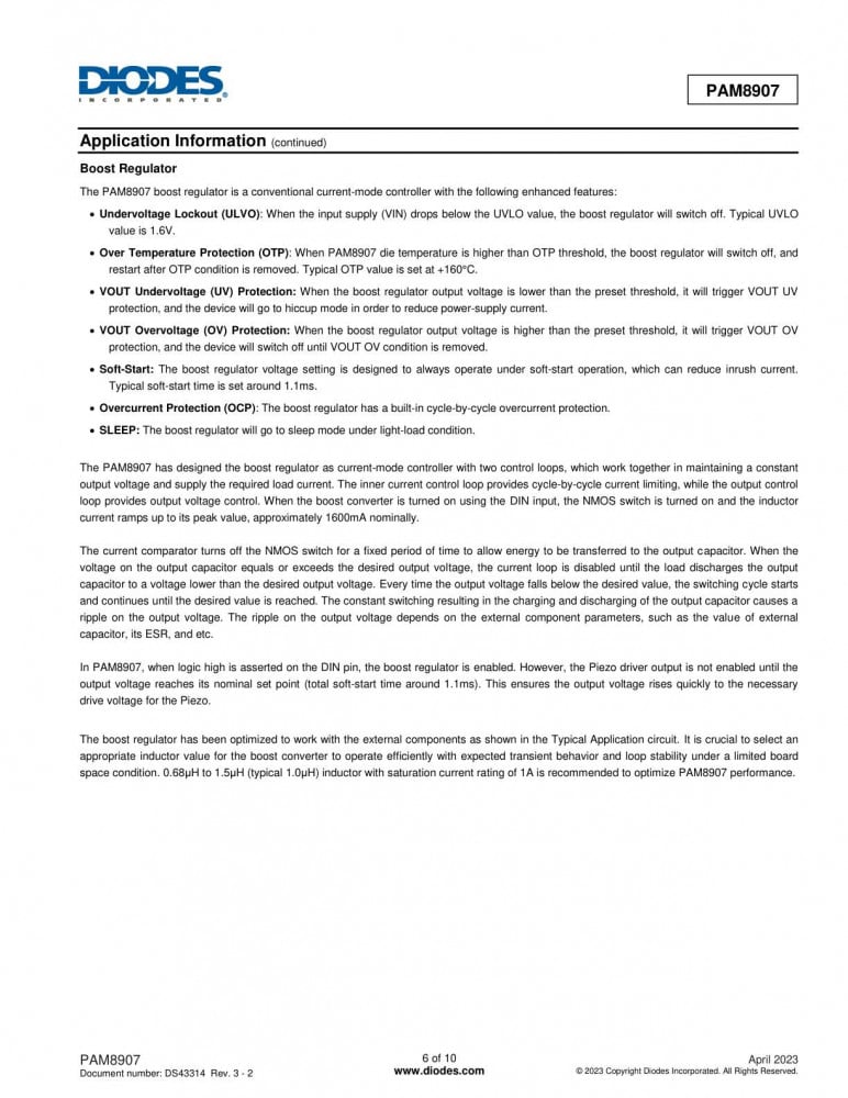 PAM8907SB10-7 technical document page 6