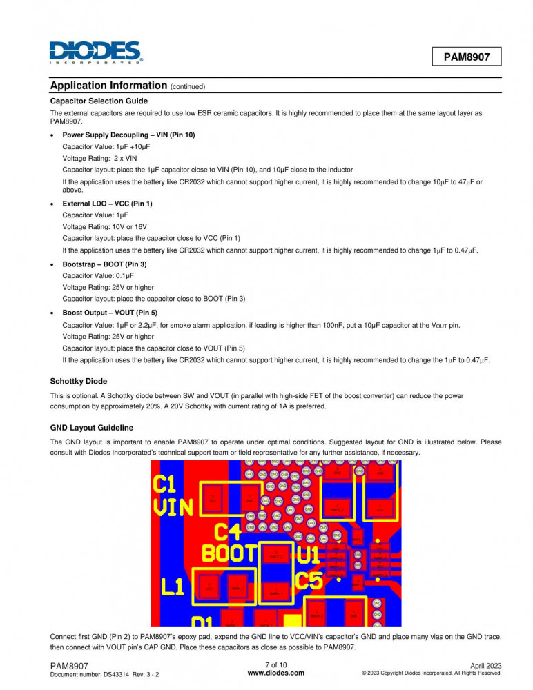 PAM8907SB10-7 technical document page 7
