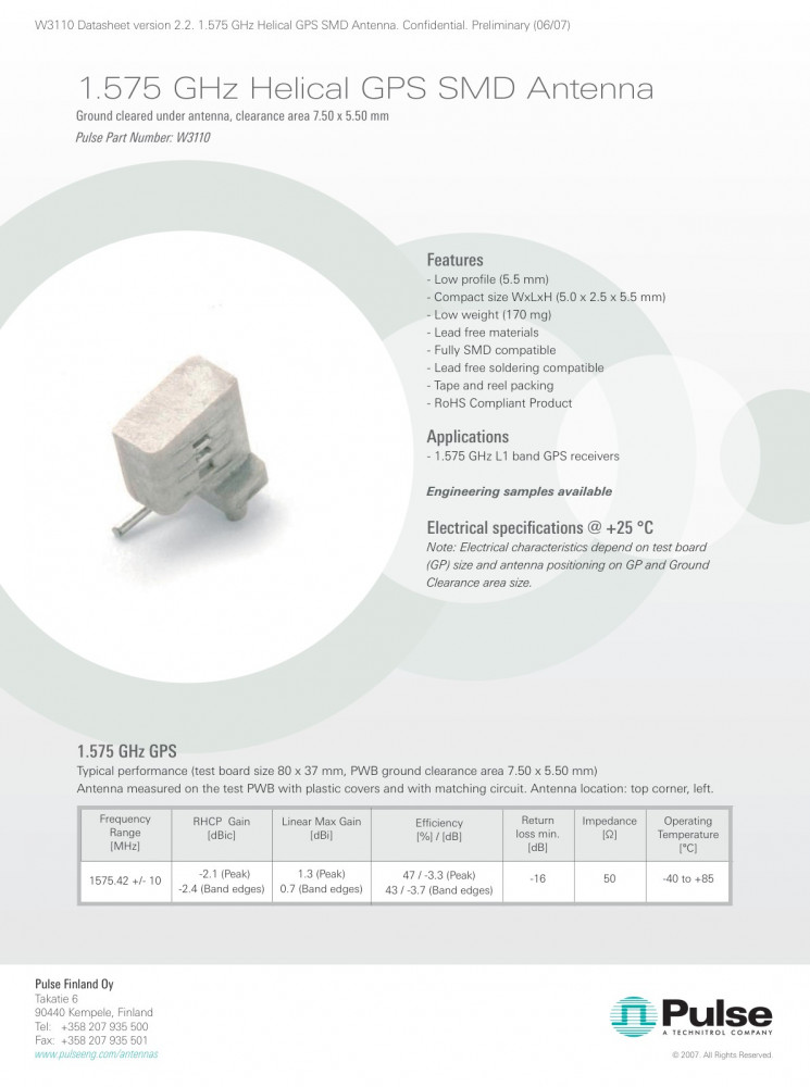 W3110 technical document page 1