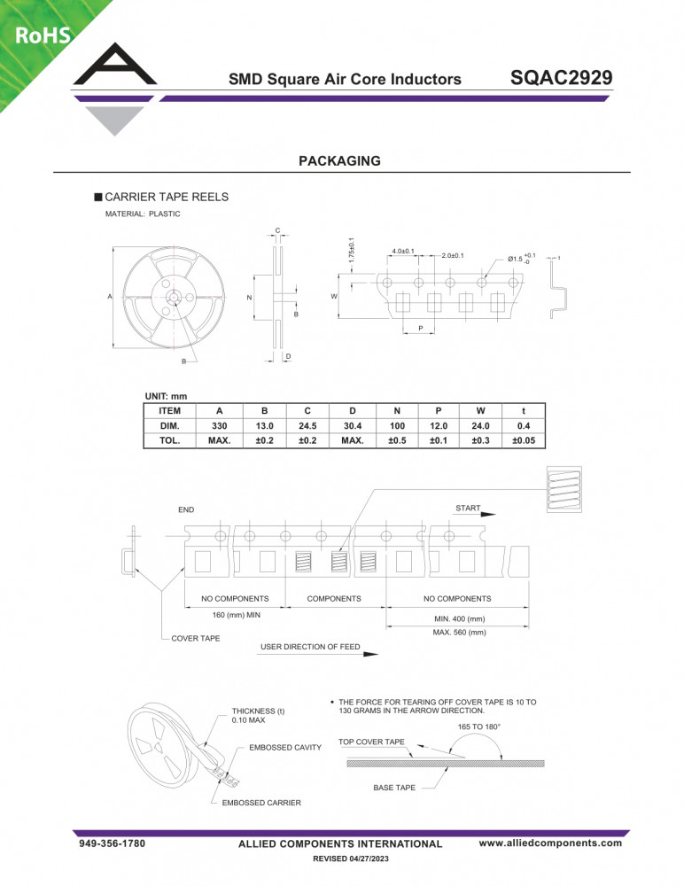 SQAC2929 series datasheet page 2