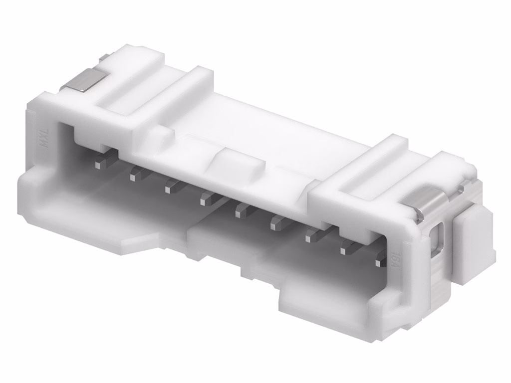 2.00mm Pitch, Micro-Lock Plus PCB Header, Single Row, Right-Angle, Surface Mount, 0.38µm Gold Plating, Positive Lock, 7 Circuits, Low-Halogen, Natural (White)
