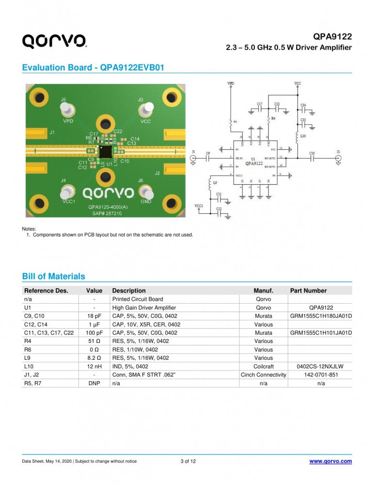 QPA9122 technical document page 3