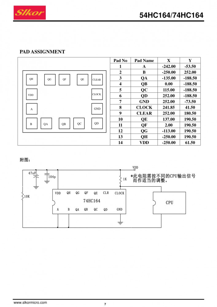 74HC164D datasheet page 7