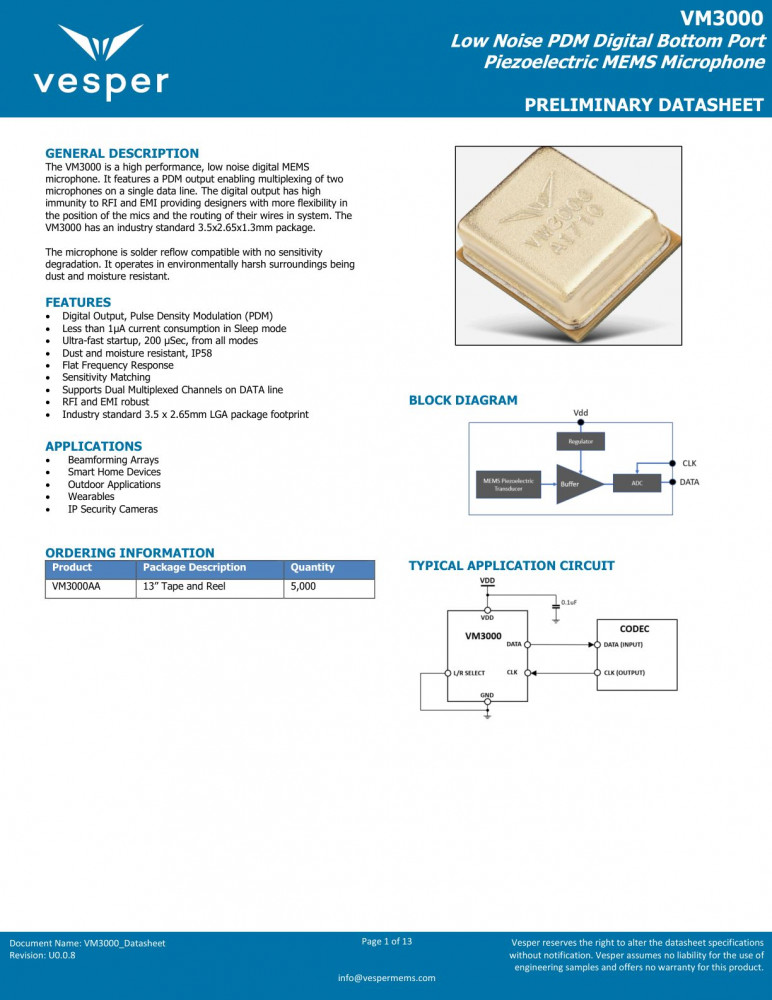 VM3000 document page 1