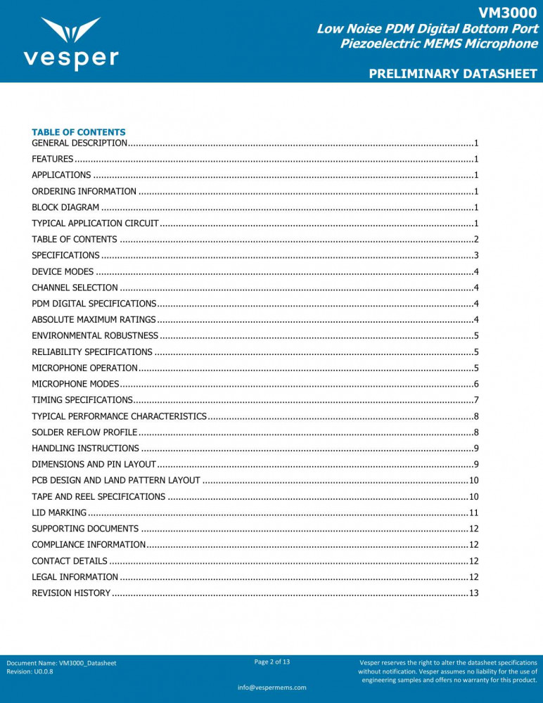 VM3000 document page 2