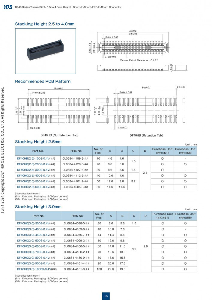 HRS DF40 series datasheet page 10