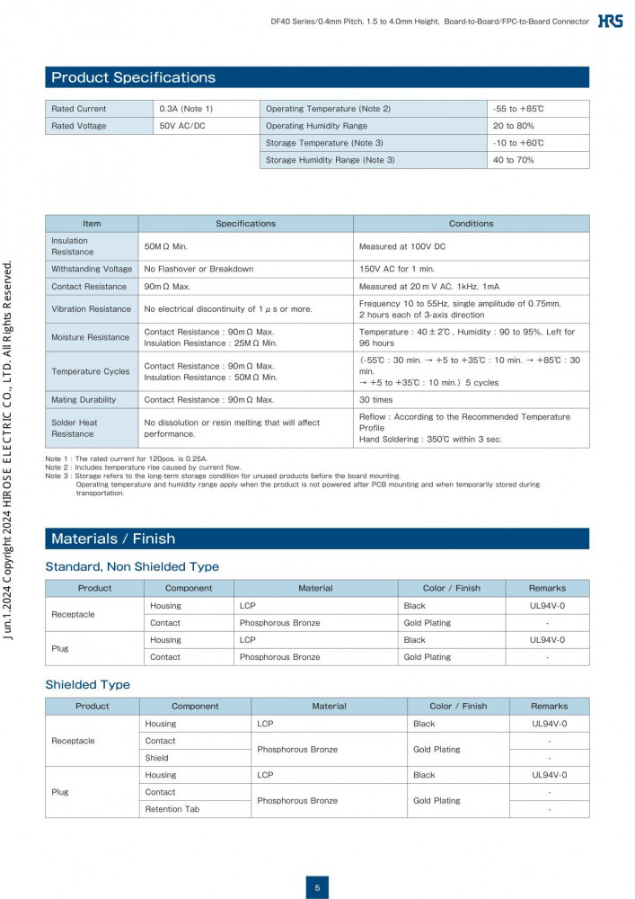 HRS DF40 series datasheet page 5