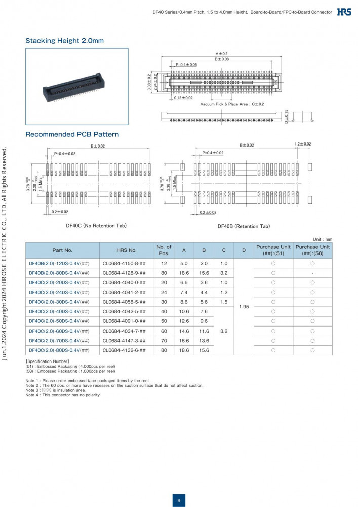 HRS DF40 series datasheet page 9