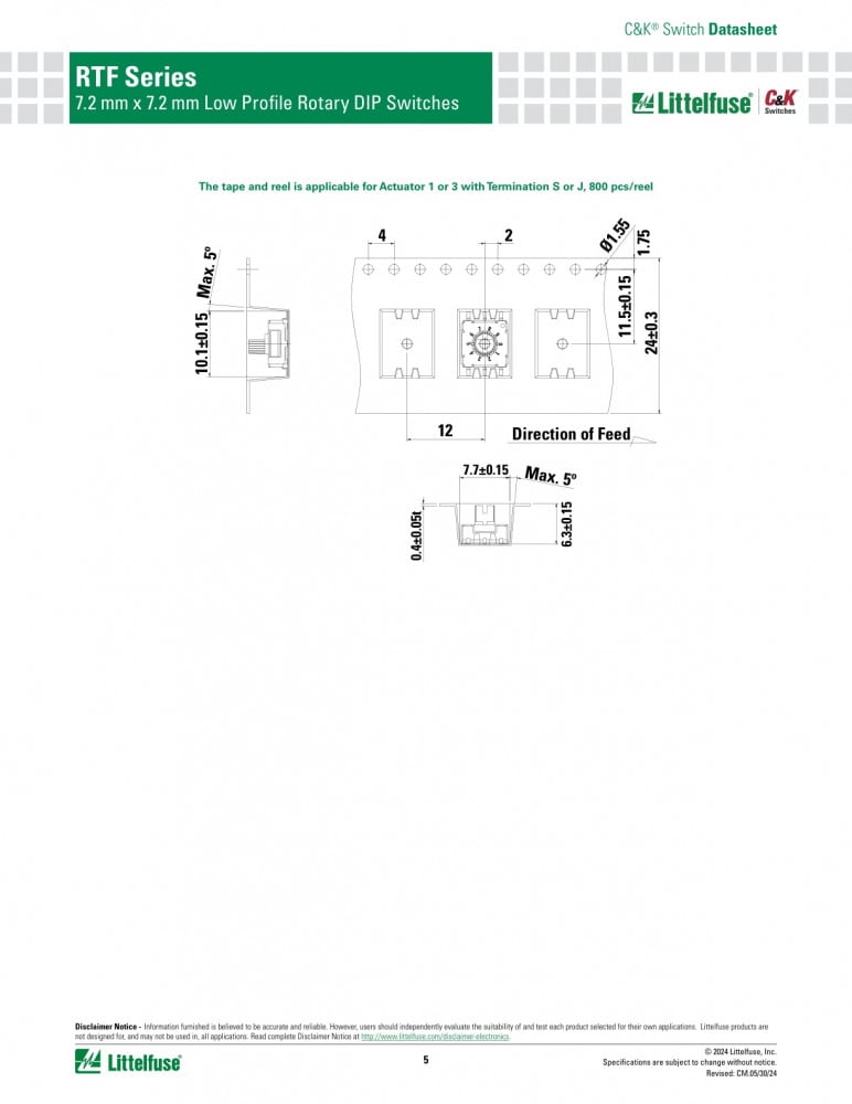C&K RTF16C3J datasheet page 5